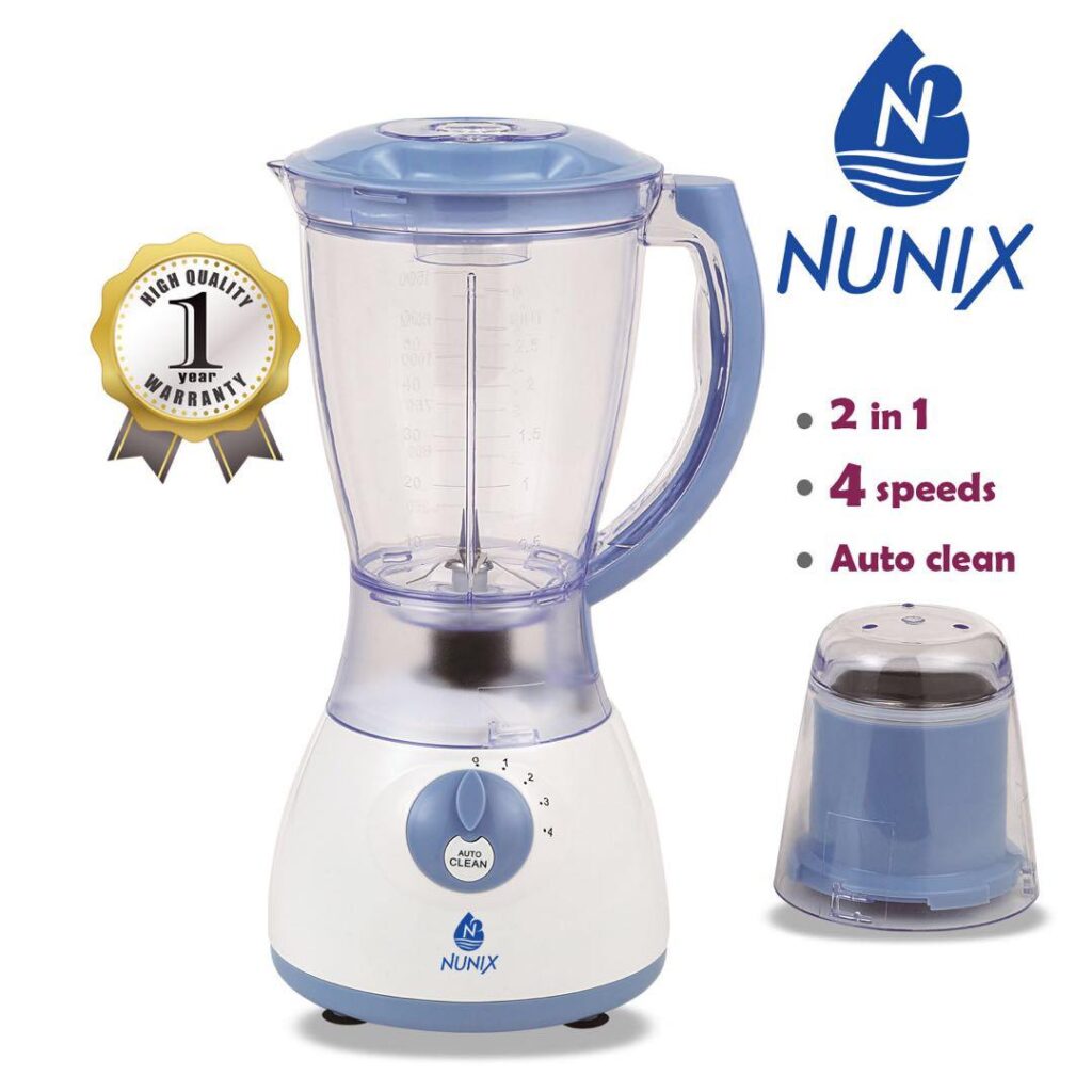 Nunix Blender, 2 In 1 Blender With Grinding Machine 1.5L AK 300 Blue ...